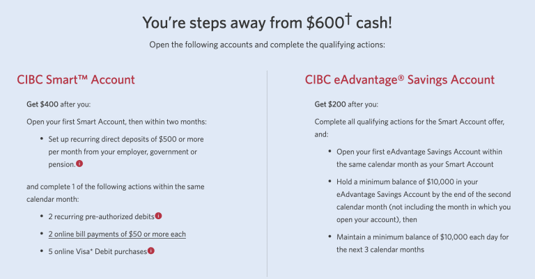 CIBC Promotions ($600 Cash) - Genymoney.ca